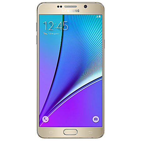 Samsung Galaxy Note 5 Cell Phone Gold PSN100763 - Office Depot