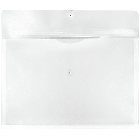 JAM Paper Plastic Booklet Envelopes 12 x 18 Button String Clear Pack Of ...