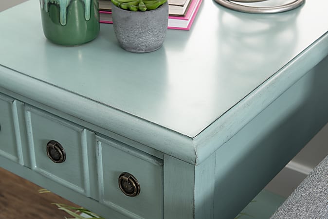 Powell Southam Side Table 26 H x 20 W x 24 D Teal - Office Depot