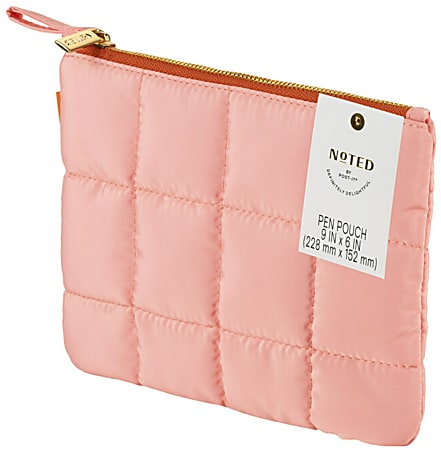 Noted By Post it Pen Pouch With Zipper 9 H x 6 W x 58 D Quilted Pink ...