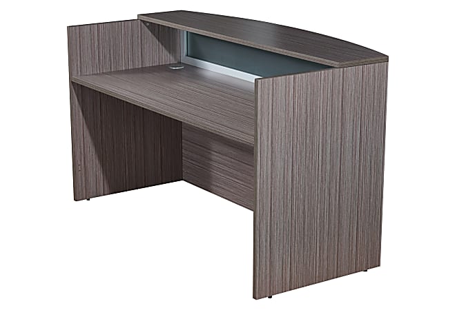 Boss Office Products 71 W Plexiglass Reception Desk Driftwood - Office ...
