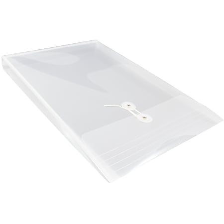 JAM Paper Open End Plastic Envelopes Legal Size 9 34 x 14 12 Button ...