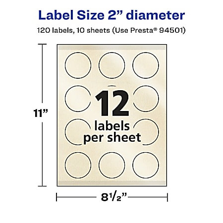 Avery Pearlized Permanent Labels With Sure Feed 94501 PIP10 Round 2 ...