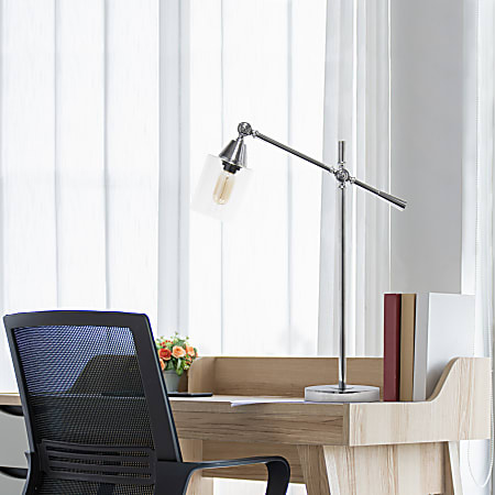 Lalia Home Vertically Adjustable Desk Lamp 28 H Clear ShadeChrome Base ...