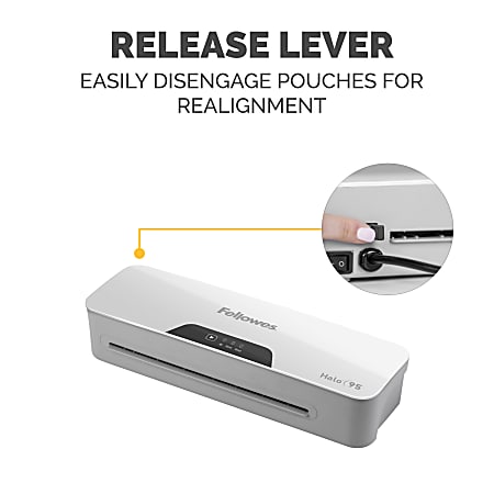 Fellowes Halo 95 Thermal Laminator with Combo Kit 9.5 Wide White ...