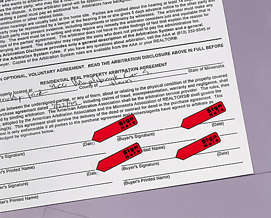 Post it Notes Arrow Flags Sign Here 12 Red 20 Flags Per Pad Pack Of 4 ...