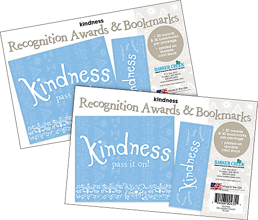 Barker Creek Thoughtfulness Awards Bookmarks Set 8 12 x 5 12 Kindness ...