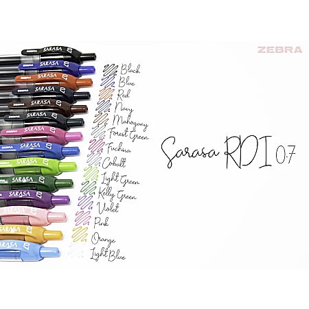 Zebra Pen SARASA Retractable Gel Pens Pack Of 14 Medium Point 0.7 mm ...