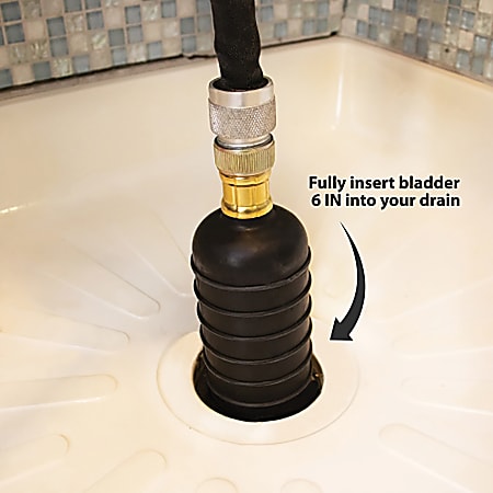 DrainX Hydro Pressure Dual Valve Drain Cleaning Bladder Fits 4 To 6 ...