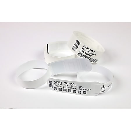 Zebra Wristband Polypropylene 1 x 11in Direct Thermal Zebra Z Band ...