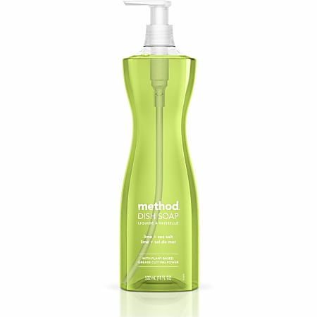 Method Dishwashing Soap Pump Bottle Lime Sea Salt Scent 18 Oz Bottle ...