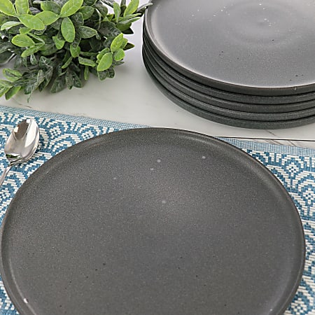Our Table Landon 6 Piece Round Stoneware Dinner Plate Set 10 12 Truffle ...