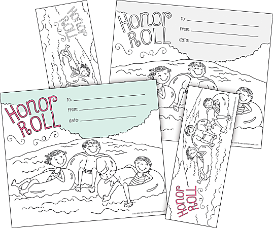 Barker Creek Color Me Awards Bookmarks Set 8 12 x 5 12 Honor Roll Set ...