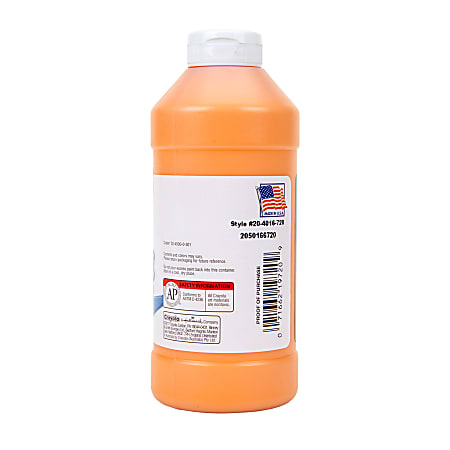 Crayola Portfolio Series Acrylic Paint 16 oz. Brilliant Orange Pack Of ...