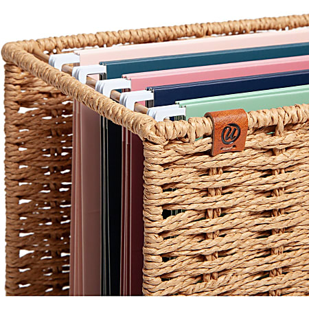 U Brands Woven File Basket 10.20 H x 13.80 W x 7 D Brown - Office Depot