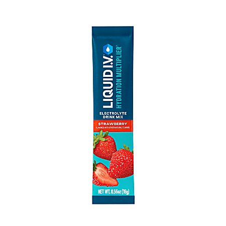 Liquid IV Strawberry Hydration Multiplier 0.56 Fl Oz Pack Of 10 Pouches ...