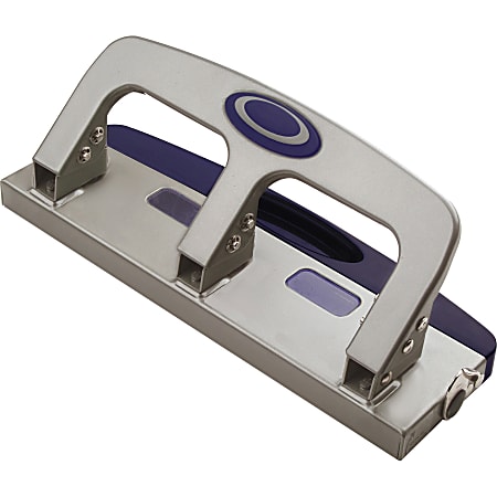 OIC Deluxe Standard 3 Hole Punch With Drawer Silver - Office Depot