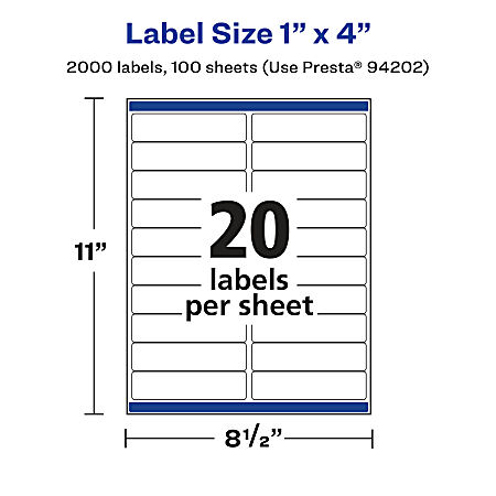 Avery Permanent Labels With Sure Feed 94202 WMP100 Rectangle 1 x 4 ...