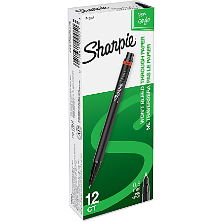 Sharpie Fine Point Pen Fine Pen Point Red Silver Barrel 12 Dozen ...