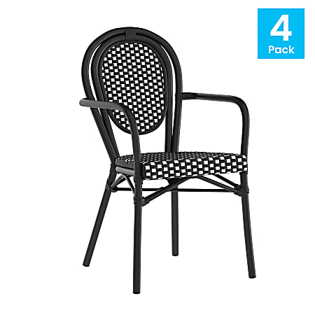 Flash Furniture 4 Pack Lourdes IndoorOutdoor Commercial Thonet Bistro ...