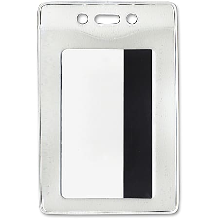 Advantus Vertical Security Badge Holder Vinyl 50 Box - Office Depot