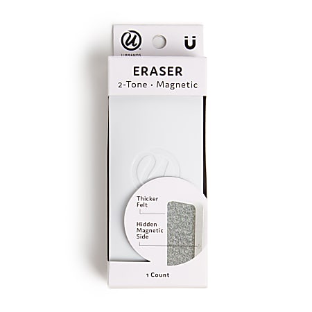 U Brands Side Magnetic Dry Erase Board Eraser 2 x 4 1116 x 1 White ...