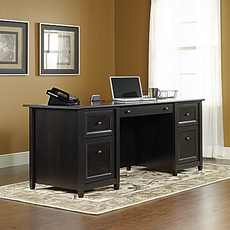 Sauder Edge Water 66 W Executive Computer Desk Estate Black - Office Depot