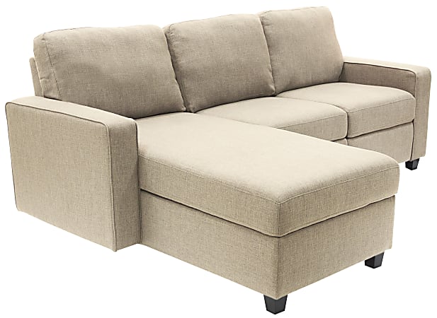 Serta Palisades Reclining Sectional With Storage Chaise Left BeigeEspresso ODP Business Solutions