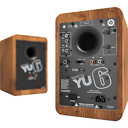 Kanto YU6 Bluetooth Speaker System 100 W RMS Walnut Bookshelf 50 Hz to ...