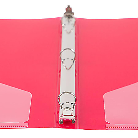 JAM PAPER 3 Ring Plastic Binder 0.5 inch Pink - Office Depot
