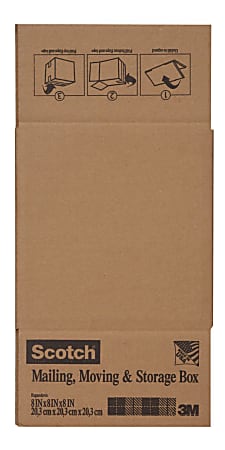Scotch Mailing Box 8 H x 8 W x 8 D Brown - Office Depot