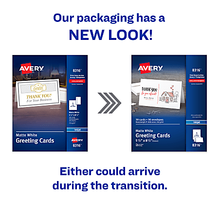 Avery® Printable Greeting Cards With Envelopes, Half-Fold, 5.5" x 8.5 ...