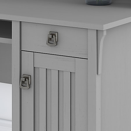 Bush Furniture Salinas 60 W L Shaped Desk with Hutch Cape Cod Gray Standard Delivery Office Depot