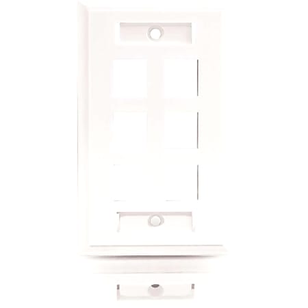 C2G 6 Port Single Gang Multimedia Keystone Wall Plate White 6 x Sockets ...