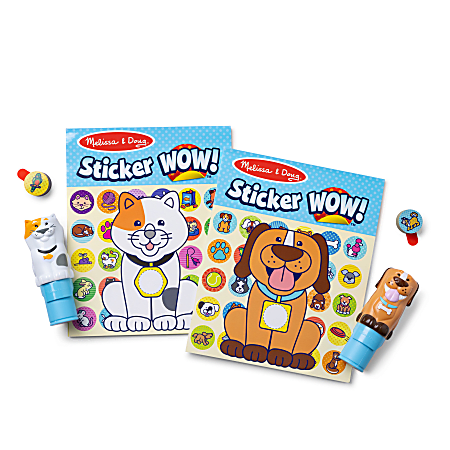 Melissa Doug Sticker WOW Activity Pad Sticker Stamper Value Pack Pets ...