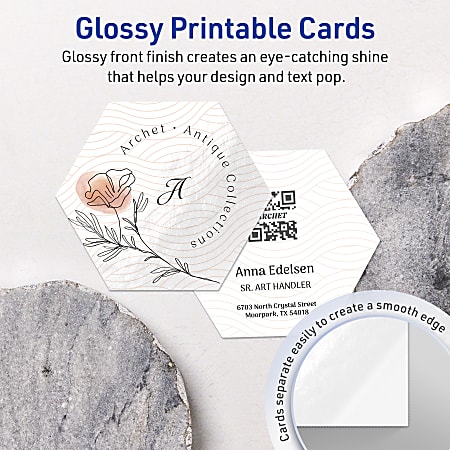 Avery Print To The Edge Business Cards With Sure Feed Technology 2 12 ...