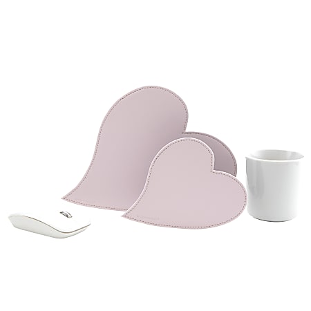 Realspace Heart Mouse Pad And Coaster Set Pink - Office Depot