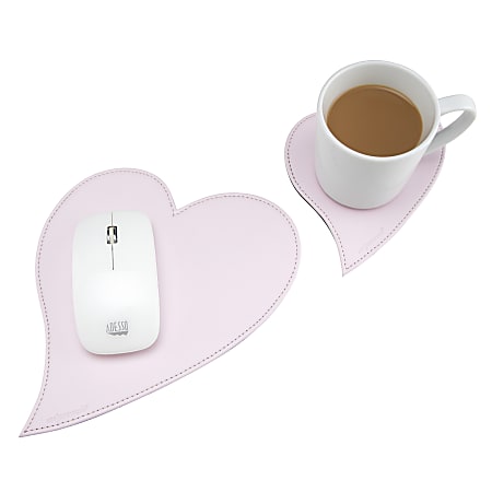 Realspace Heart Mouse Pad And Coaster Set Pink - Office Depot