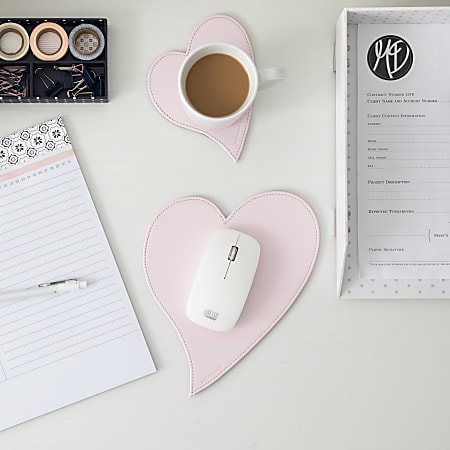 Realspace Heart Mouse Pad And Coaster Set Pink - Office Depot