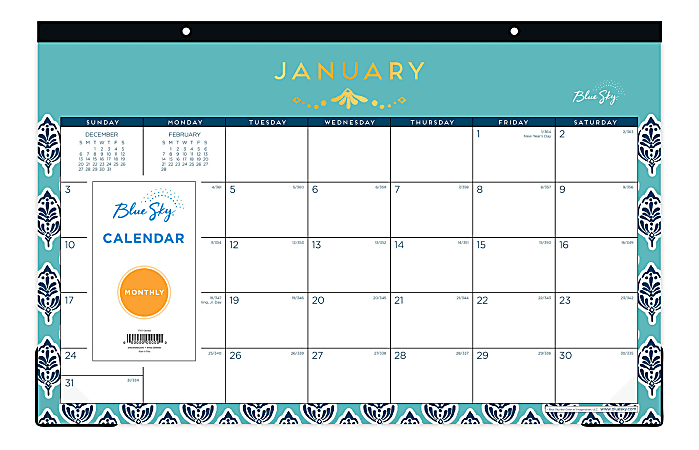 Blue Sky Monthly Desk Pad Calendar 11 x 17 Sullana January To December ...
