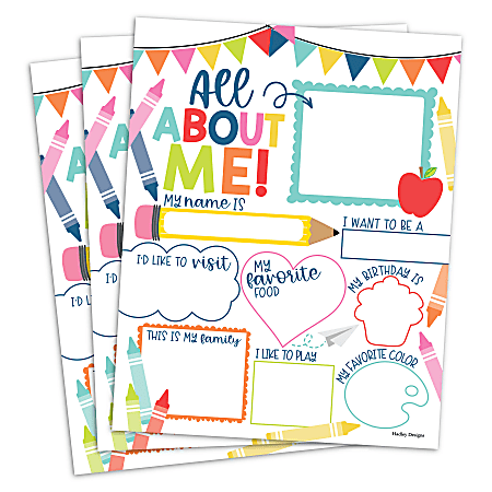 Hadley Designs Posters Colorful Star Student Read All About Me Set Of ...