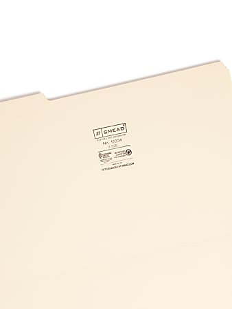Smead Reinforced Tab File Folders Legal Size 13 Cut Manila Box Of 100 ...