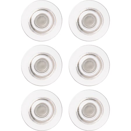 Quartet Glass Magnets Large 6 Pack Clear - Office Depot