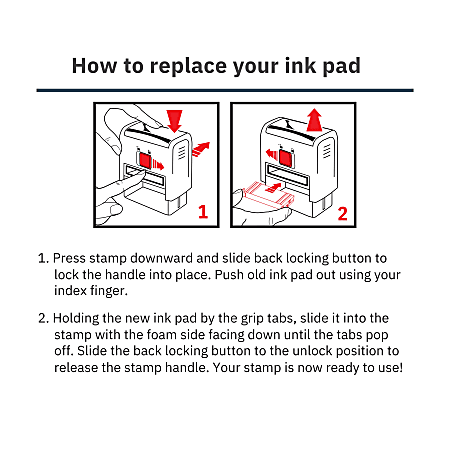 Custom 2000 Plus PrintPro Replacement Ink Pad 1 Color 20P 12 x 1 716 ...