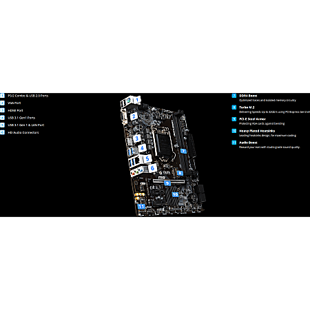 MSI B365M PRO VH Desktop Motherboard Intel B365 Chipset Socket H4 LGA ...