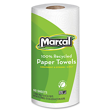 Marcal Small Steps 1 Ply Paper Towels 100percent Recycled 60 Sheets Per ...
