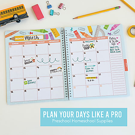 Hadley Designs Undated Teacher Planner and Lesson Plan Book Colorful ...