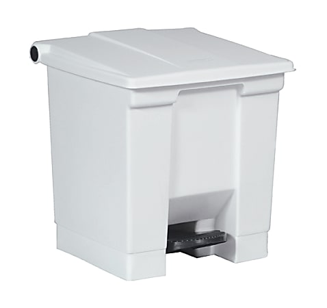 Rubbermaid Commercial Step On Waste Container Square Plastic 8 gal ...