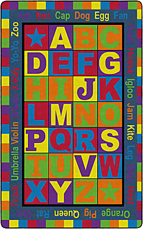 Flagship Carpets ABC Words Rug 10 9 x 13 2 Primary - Office Depot