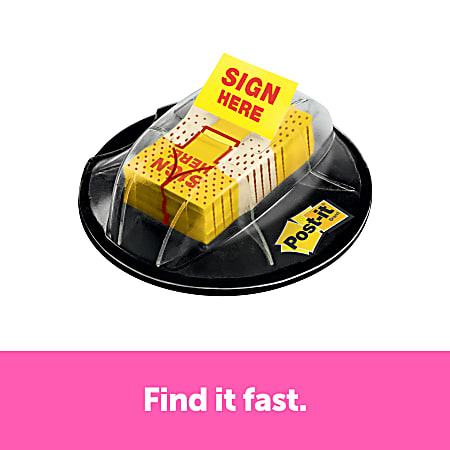 Post it Flags 1 in. x 1.7 in. 1 Dispenser 200 FlagsDispenser Yellow ...